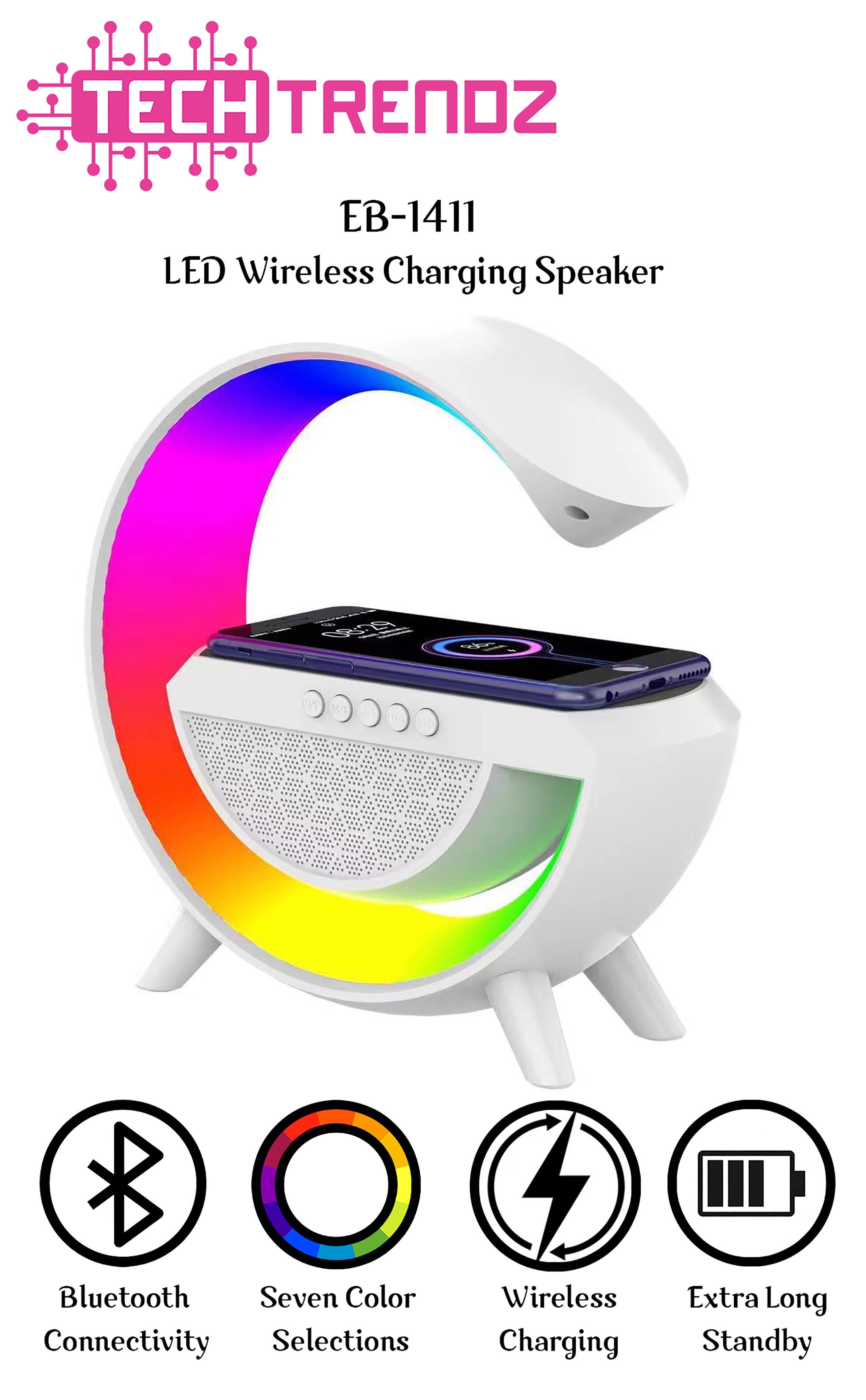 LED Wireless Charger & Speaker – techtrendz